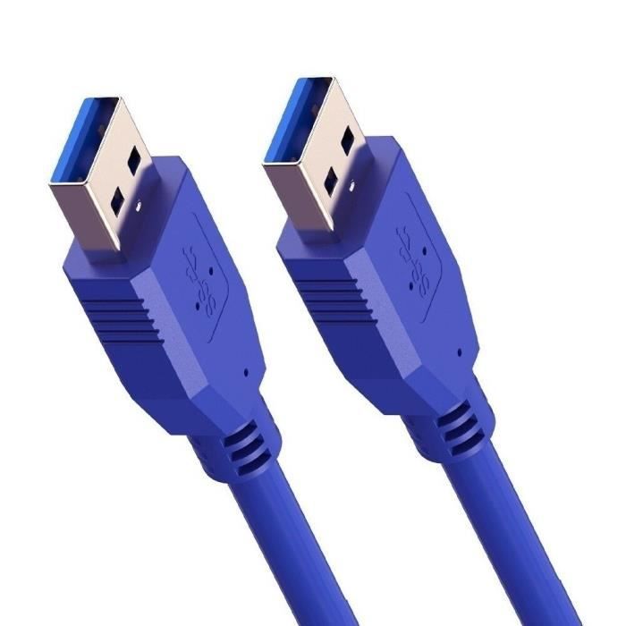 Câble de raccordement,Câble USB mâle à mâle câble USB A vers USB câble USB 3.0 Double extrémité ...