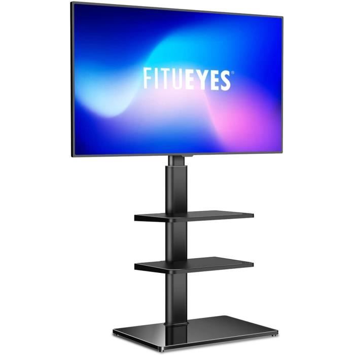 FITUEYES Meuble TV Pied avec 3 Etagères Support Pivotant pour ... FITUEYES Meuble TV Pied avec 3 Etagères Support Pivotant pour ...