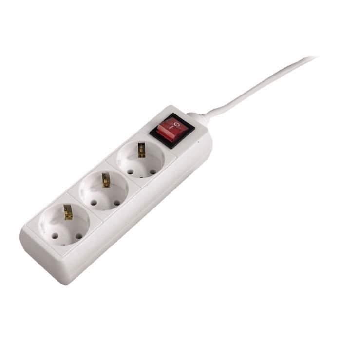 Hama 3-Socket Multiple Socket Outlet with switch Coupe-circuit CA 230 V ...