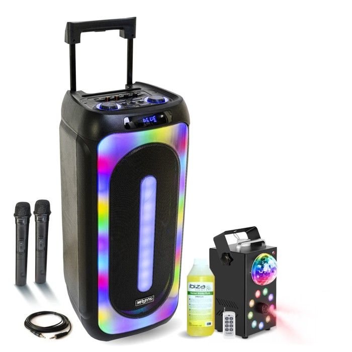 Pack Karaoké MOOVING SOUND - Enceinte Bluetooth Portable 1000W USB SD 2 ...