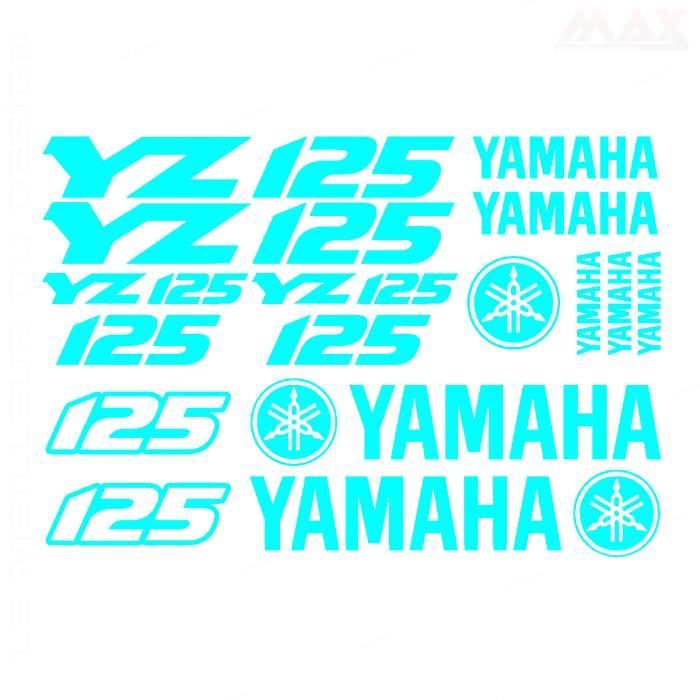 16 stickers YZ 125 – BLEU CIEL – YAMAHA sticker YZ 125 - YAM436 ...