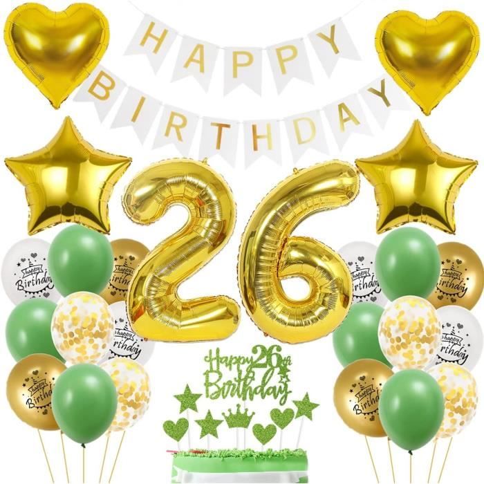 Décoration 26 Anniversaire, Déco Anniversaire Femme 26 Ans, Déco Gâteau Anniversaire 26 Ans ...