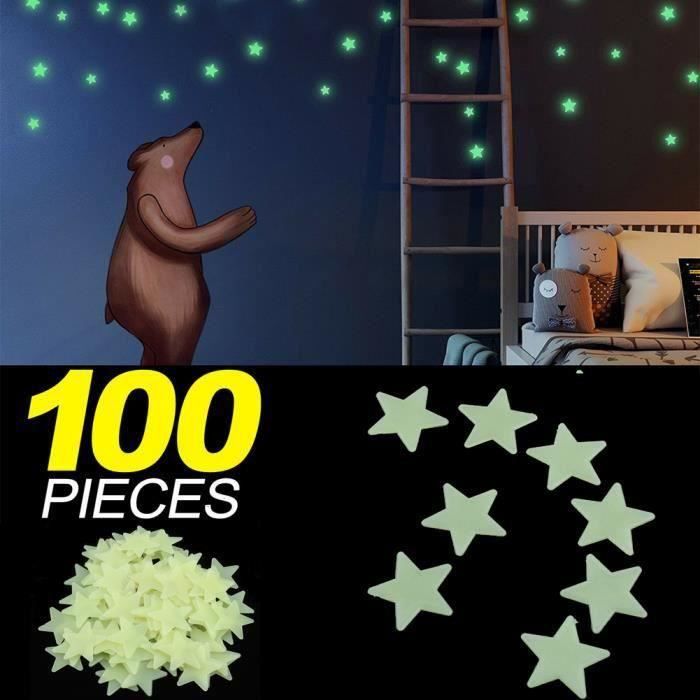 Shiny-100pcs 3D Wall Glow In The Dark Star Stickers Decal In Baby Kid ...