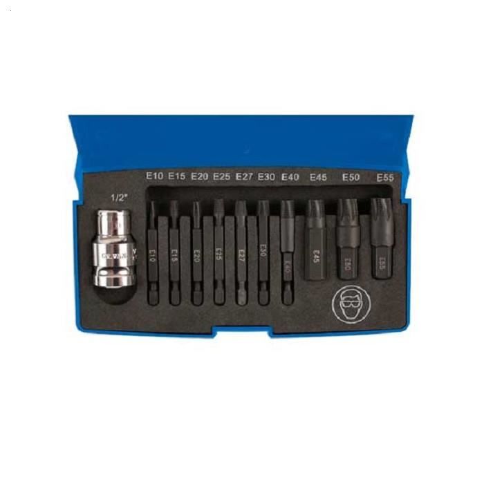 Extracteurs de vis Torx - TOOL'ATELIER - E10-E55 - 11 pièces - 6 & 10 ...