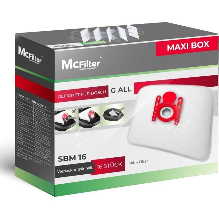 Mcfilter | 16 Sacs D'Aspirateur Convient À Aspirateur Bosch Bbz16Fgall ...
