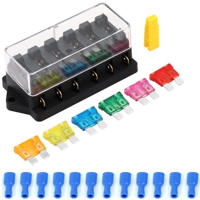 1 Pièce Boîte À Fusibles À Lame Automatique De Voiture 12v 24v 6 Voies