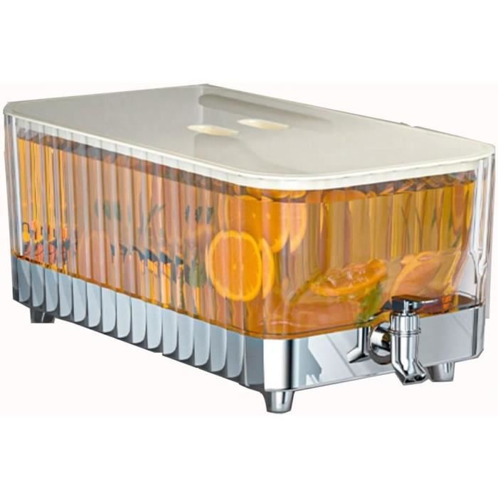 Distributeur Boisson avec Robinet de 5.3L, Blanc Plastique Distributeur ...