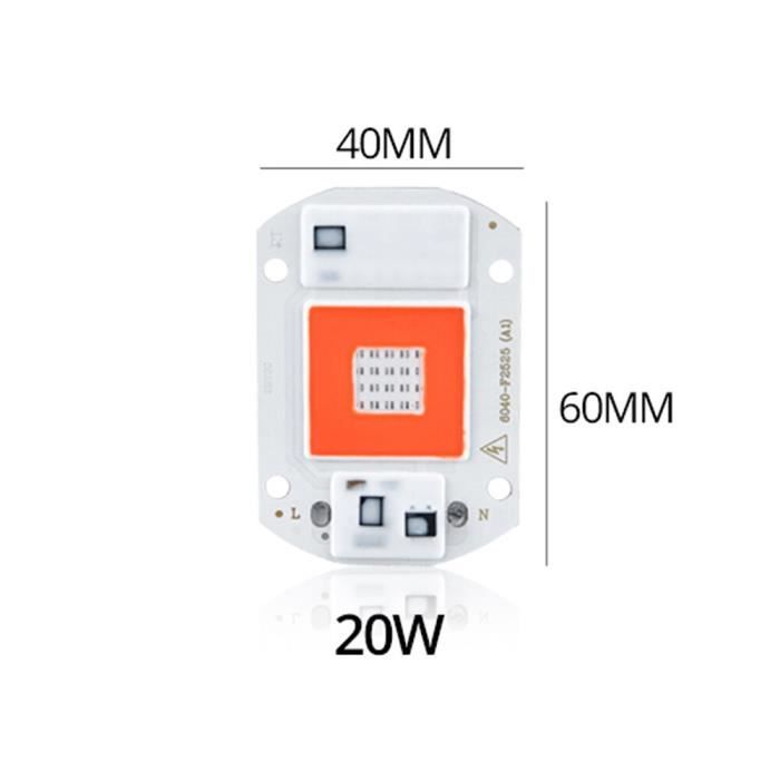 LAMPE DE CULTURE,Type Three 20W-AC 220V--Lampe horticole de croissance LED COB, 220-110V, 20-30 ...