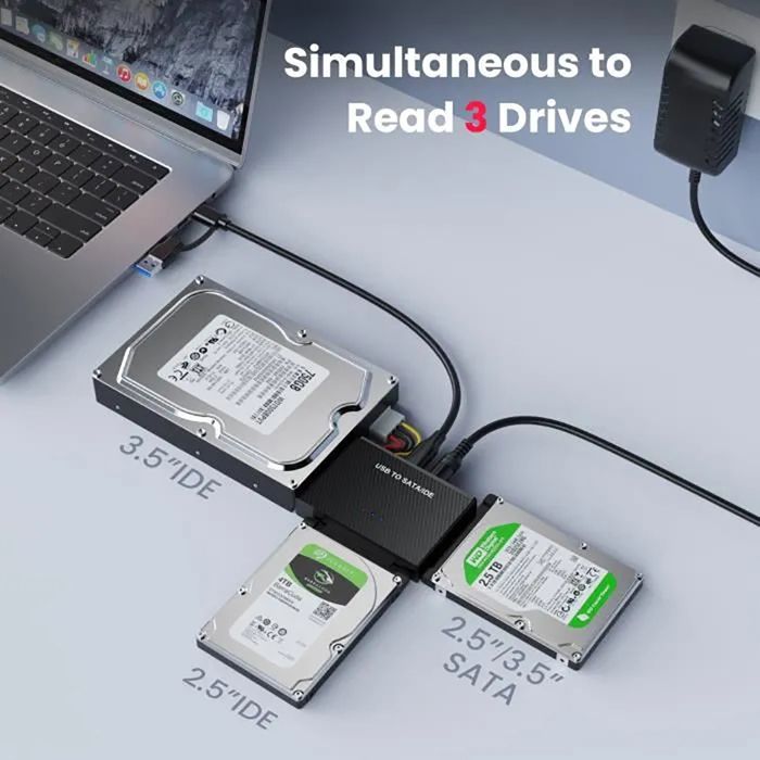 Adaptateur de Disque Dur USB 3.0 vers IDE SATA pour disque dur SSD IDE ...