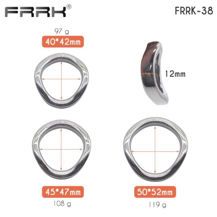 FRRK-38 dia 40mm-anneaux en métal pour pénis, courbe, harnais pour homme, ceinture de Bondage ...