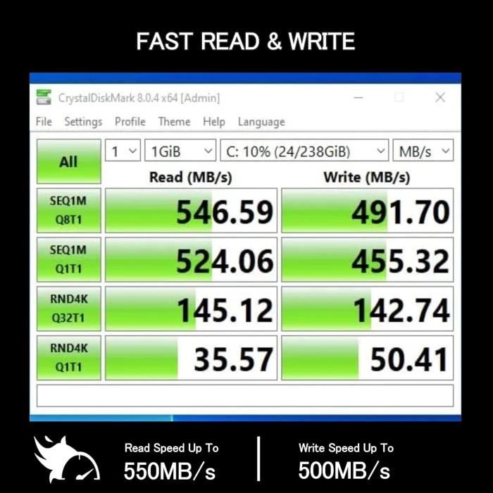 Sharkspeed Ssd Msata 512Go Disque Dur Interne Solid State Drive Pour Pc ...