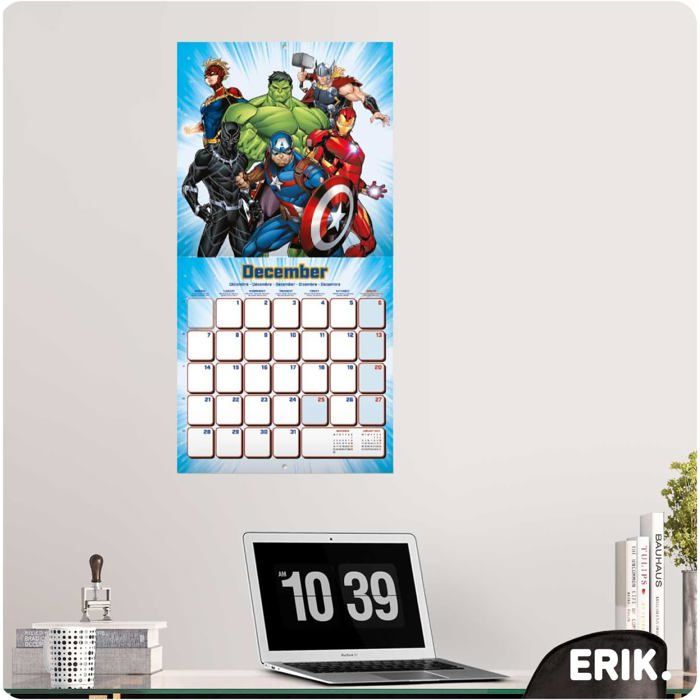 Calendrier Marvel 2026 mural Avengers mensuel idéal cadeau espace notes ...