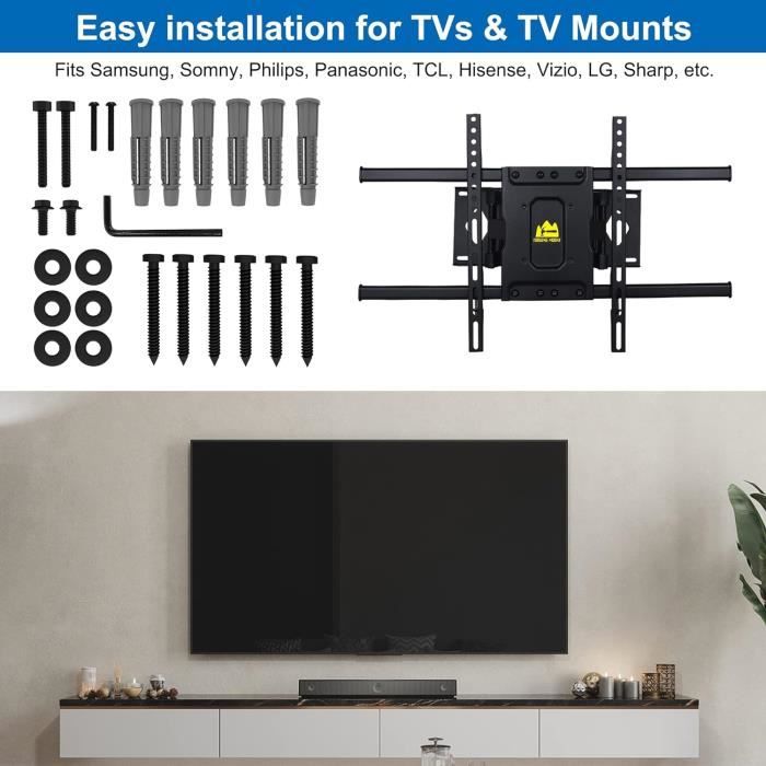 Nornward Kit De Fixation Murale Pour Télévision, Kit De Montage Mural ...