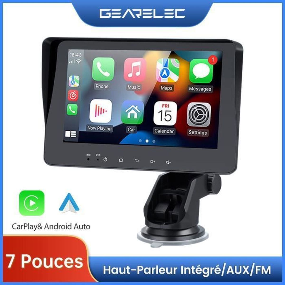 GEARELEC Autoradio Cartouche Carte Sans Fil Portable 7 Pouces Carplay ...