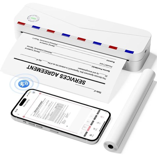 M836 Imprimante Thermique A4,300Dpi Bluetooth Imprimante Sans Encre ...