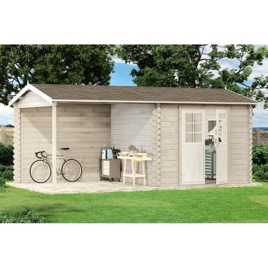 Abri de jardin - ALPHOLZ - Max-44 ISO - 44mm - 19m² - Bois brut ...
