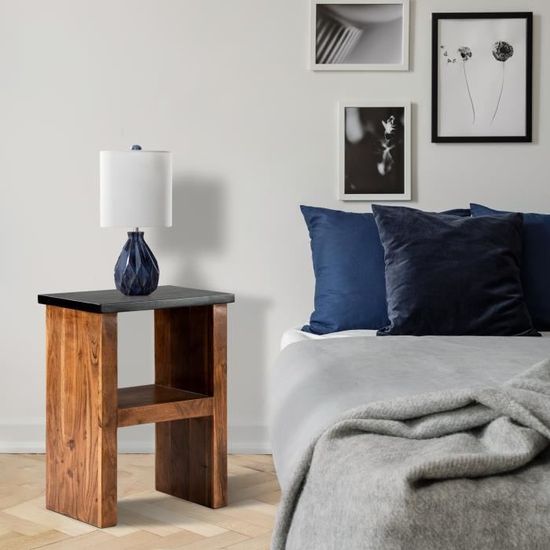 WOMO-DESIGN Table Basse Hannover Forme H 60 cm Bois d'Acacia Massif ...