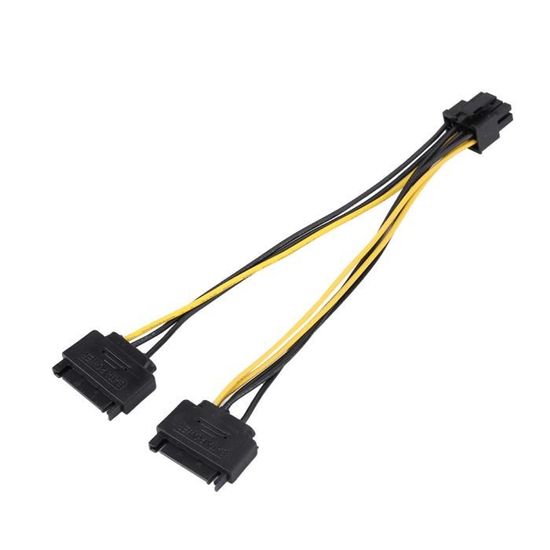 MSA Câble Adaptateur Secteur Dual Sata 15 Broches Mâle À 8 Broches ...