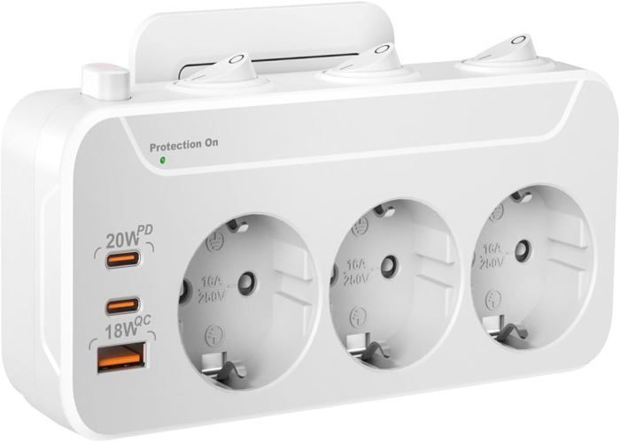 Prise Multiple Murale,Bloc Multiprise 3 Prises Avec Interrupteur ...