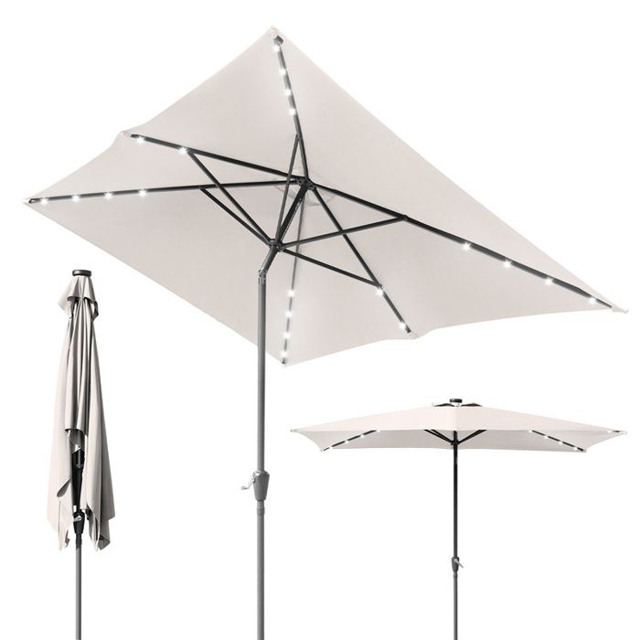 Lospitch Parasol rectangulaire 210x140 cm, UV30+, pour balcon, terrasse ...