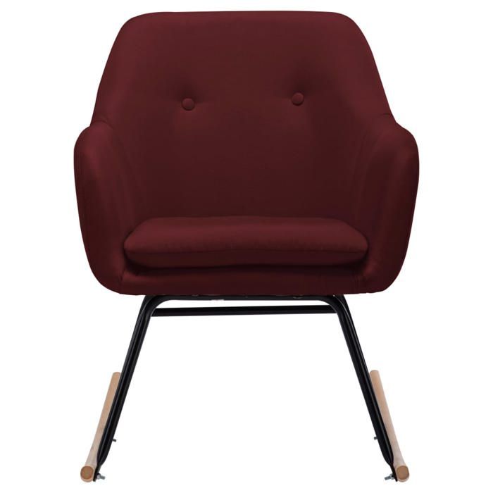 Fauteuil à bascule - UU - rocking chair - Rouge bordeaux Tissu S1308 ...