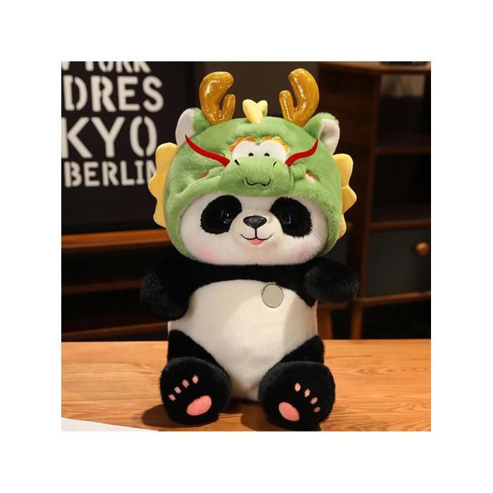 Peluche Panda Année du Dragon Mascotte Dragon 25cm Peluche Panda ...