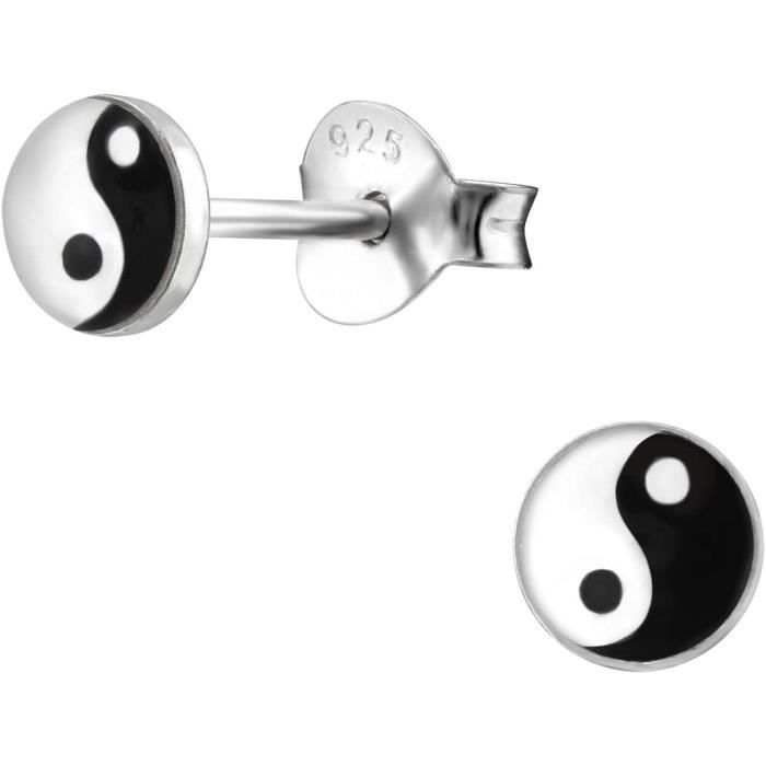 Bijou Pour Femme Boucles D'Oreilles Pour Femme Élément Plat-Rond Yin ...