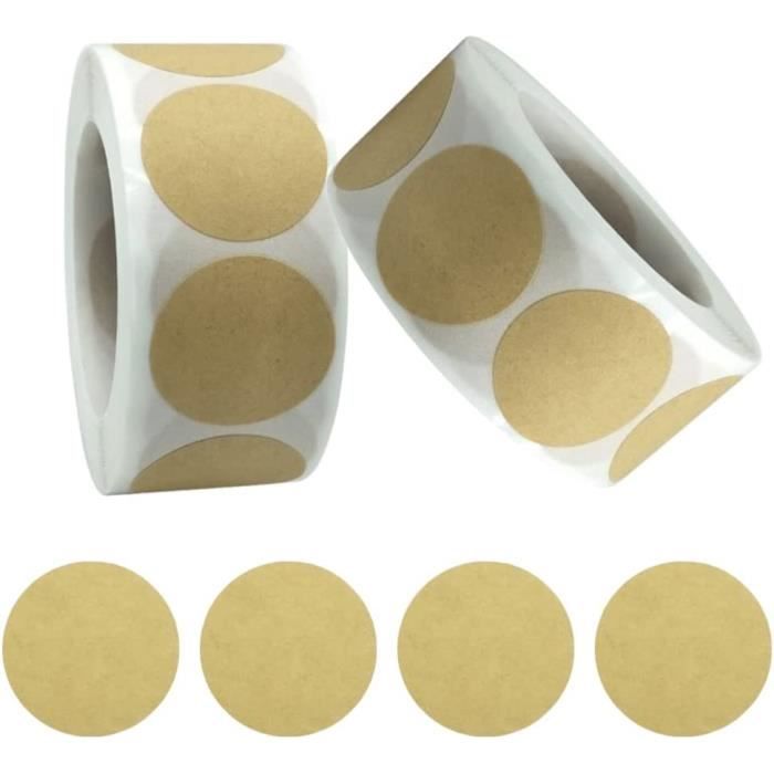 25 mm-Etiquettes Autocollantes Ronde Kraft 1000pcs, Etiquette Pour ...