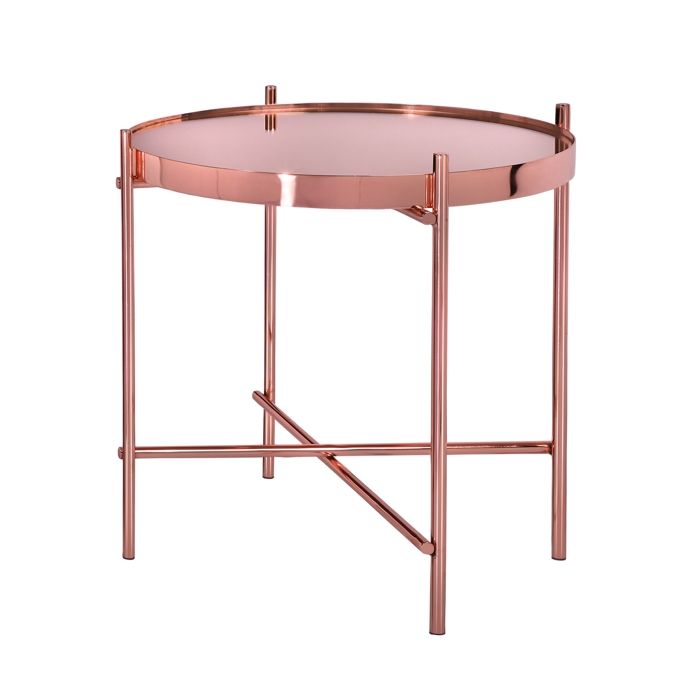 WOMO-DESIGN Table Basse Ronde - Ø 43 x 45 cm - Plateau en Verre - Cadre ...