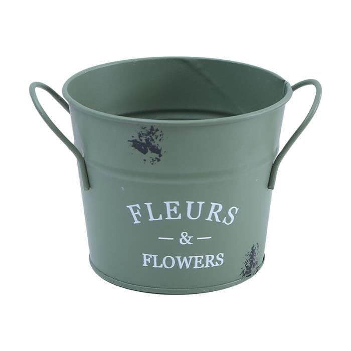 La couleur verte Pot de fleurs en fer et métal, pot de fleurs Vintage ...