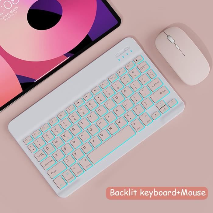 Clavier et souris sans fil Bluetooth - Pink with mouth RGB - English ...