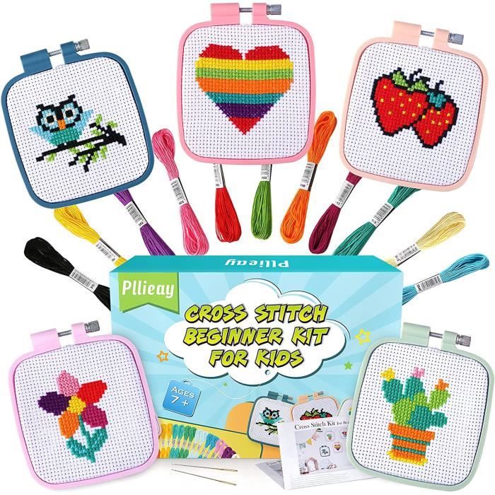 Point De Croi - Kit Broderie Croix Enfants 5 Cercles À Broder Carrés 11 ...