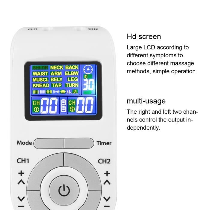 Drfeify Masseur Digital LCD Tens Machine, Adjustable Body Meridians ...