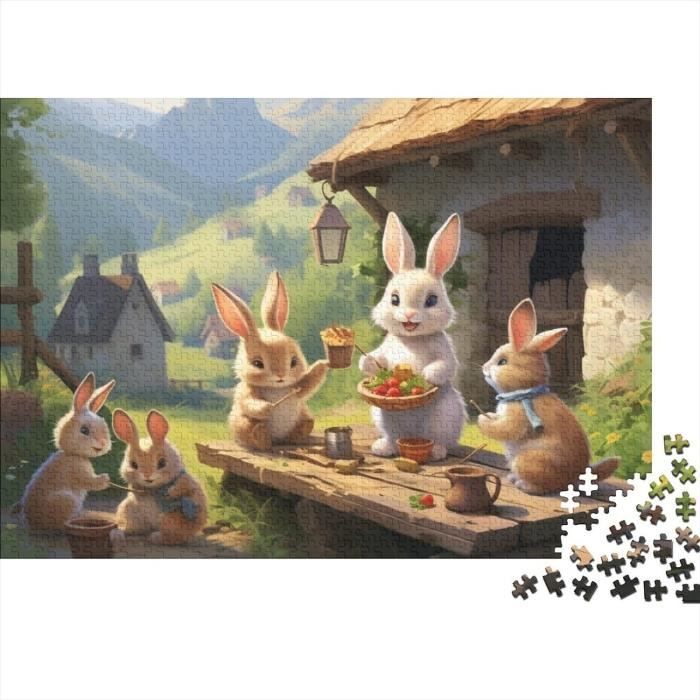 Rabbit Puzzle De 300 Pièces Cute Rabbit Puzzle Pour Adultes Puzzles ...