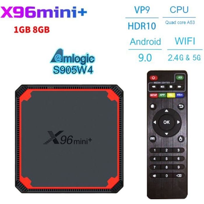 X96 mini plus Android 9.0 Smart TV Box 1 Go 8 Go Amlogic S905W4 Quad Core 4K lecteur multimédia ...