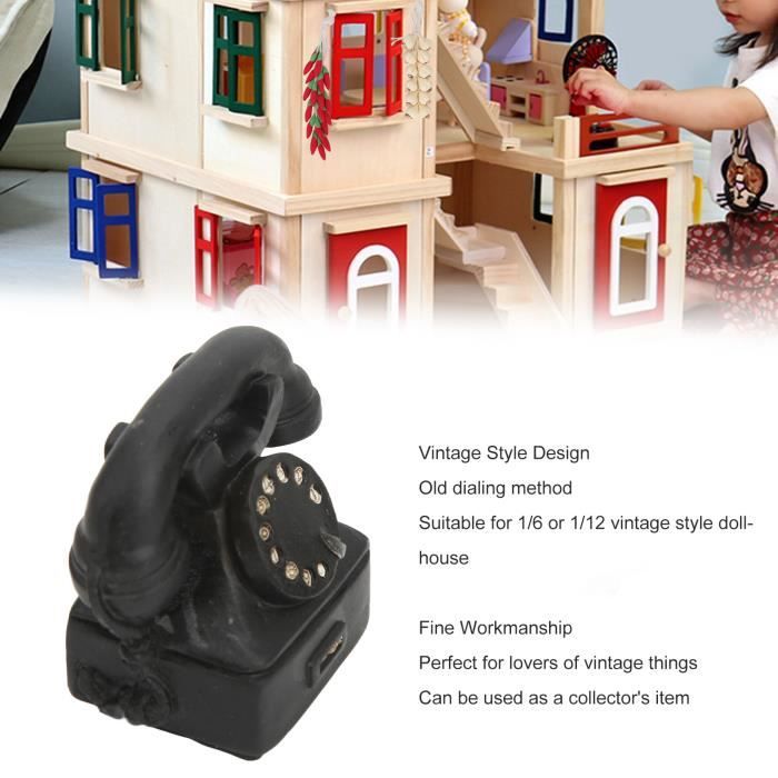 Téléphone miniature rétro Téléphone Miniature Vintage Simulation Exquis ...