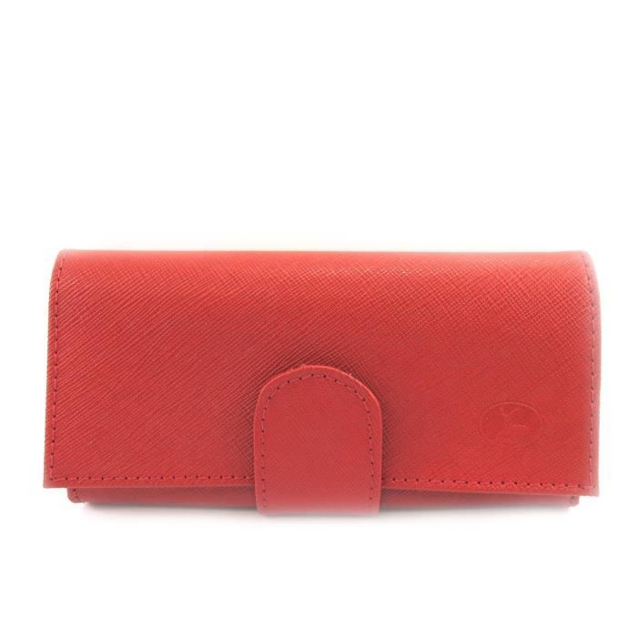 Grand porte-monnaie Cuir "Frandi" rouge Rouge - Cdiscount Bagagerie ...