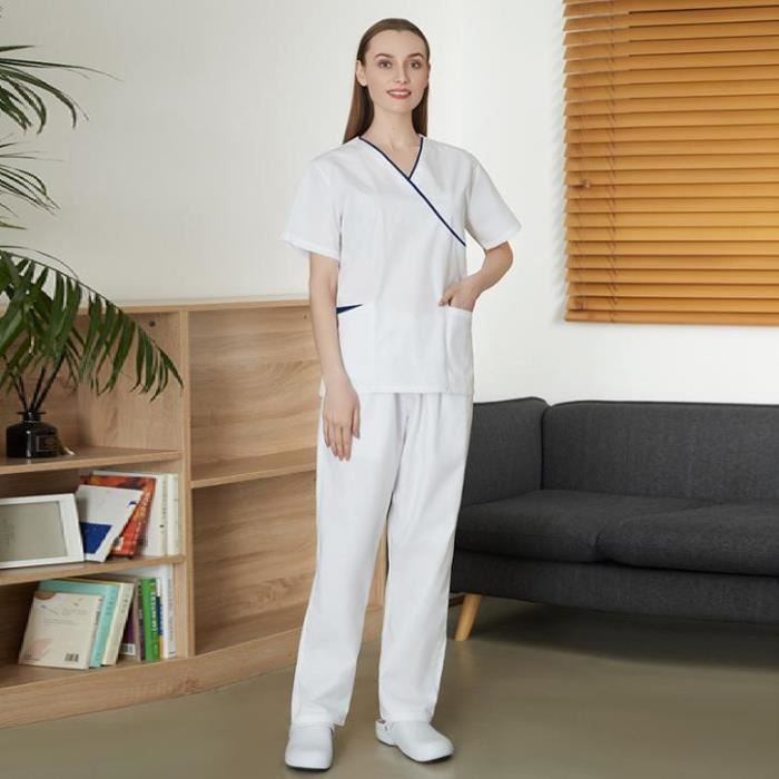 BLOUSE PROFESSIONNELLE Tshirt + Pantalon Uniforme d'infirmière Travail ...