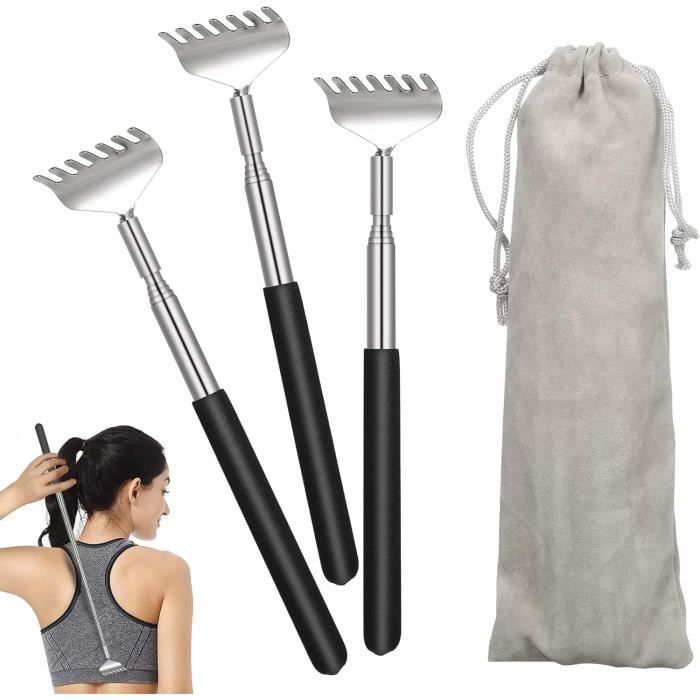 3 pièces gratte-dos rétractable hommes femmes Portable extensible en ...