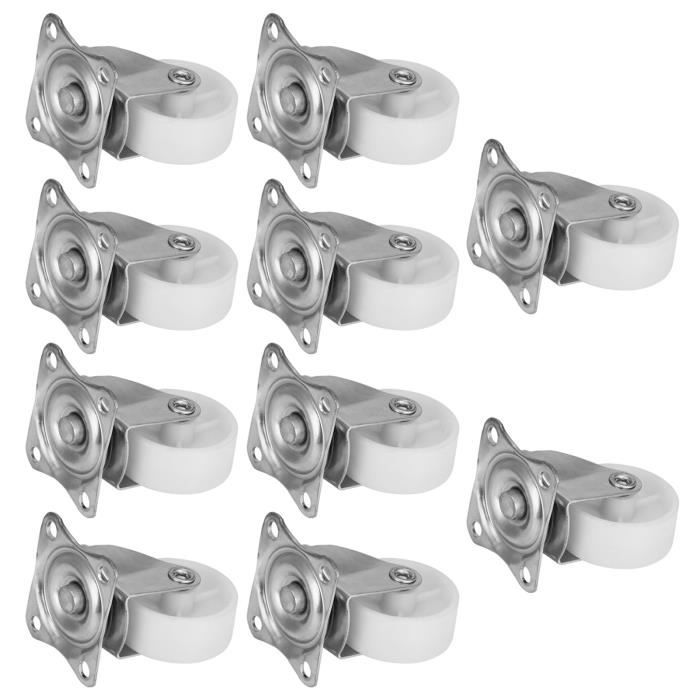 TMISHION roulettes roulettes 10Pcs Blanc PP Roulettes Universelles ...