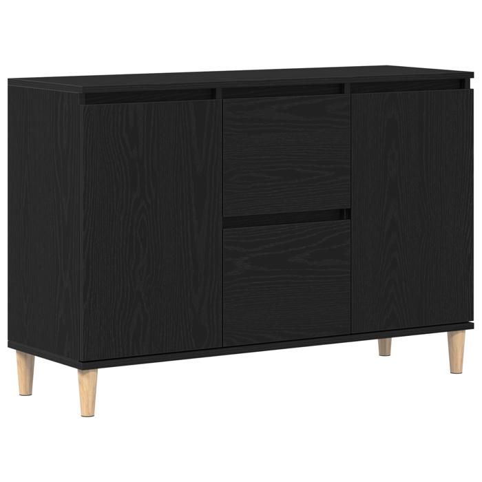 Moderne Buffet Commode Armoire de chambre - Noir Chêne 101x35x60 cm ...