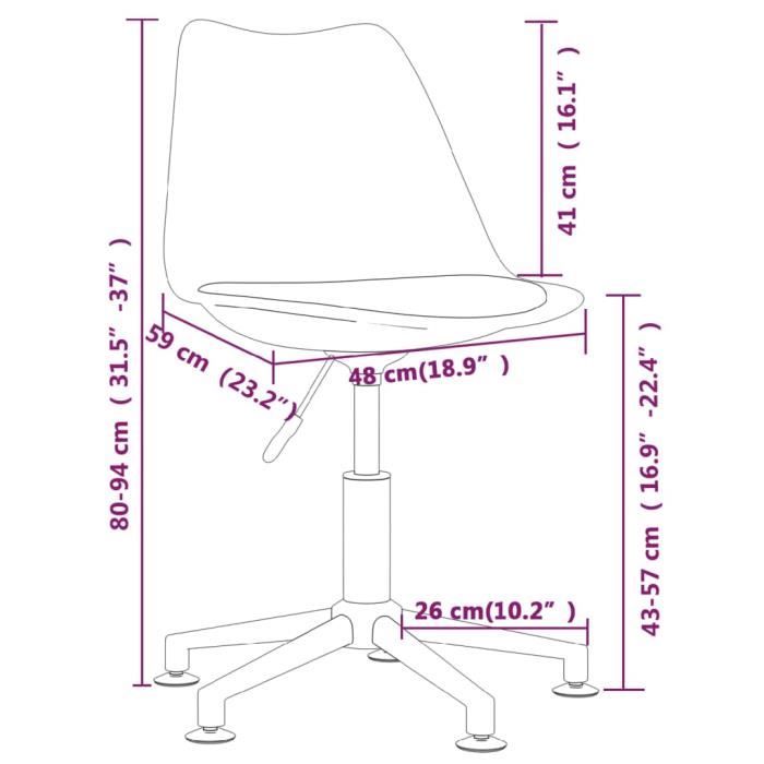GOTOTOP Chaise pivotante de salle à manger Gris clair Tissu A3085401 ...