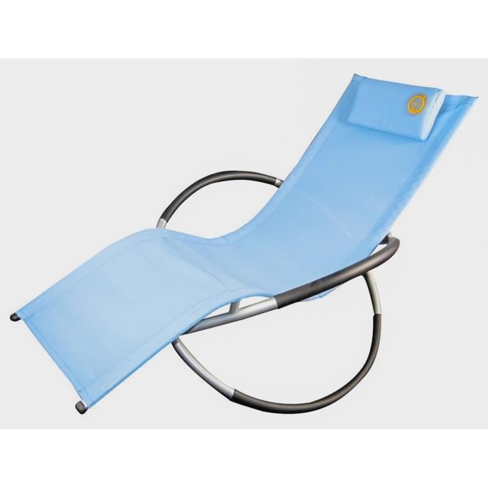 Transat à bascule - O'SUN - Bleu - Pliable - Confortable - Design ...