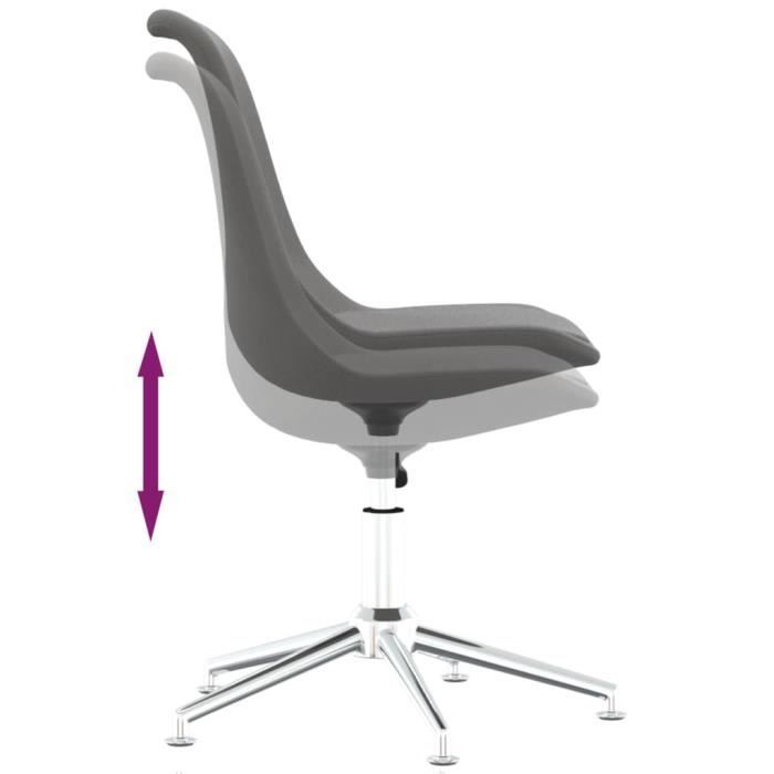 GOTOTOP Chaise pivotante de salle à manger Gris clair Tissu A3085401 ...
