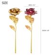 2pcs cadeau de Saint Valentin créatif plaqué en or 24K rose fleur rose ...