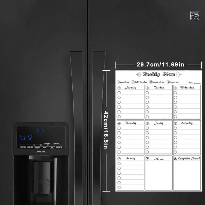 Tableau Blanc Magnétique A3+pour Frigo-AntiTaches,Tableau Mémo Aimanté ...