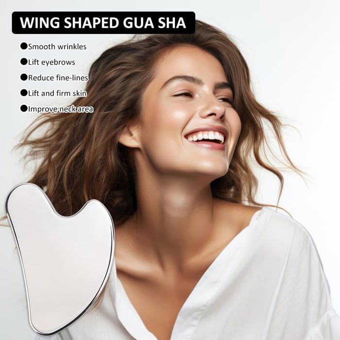 Gua Sha Massage Visage,Gua Sha en acier Inoxydable,Outil Gua Sha en ...