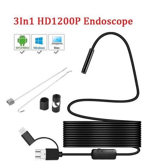 10m - câble souple - Endoscope USB Android HD 2MP 8 LED 8mm Len 1M 5M ...