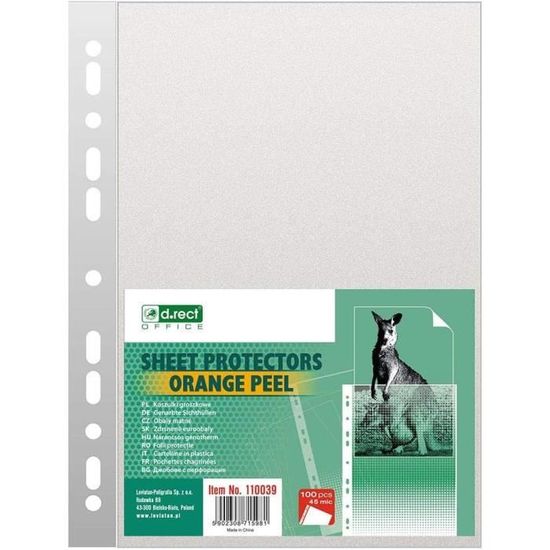 Pochettes Perforées - Format A4-45 Microns Paquet de 100 Unités ...