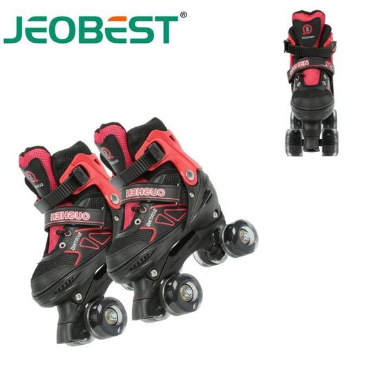 JEOBES Patins à roulettes ajustables - Rouge et Noir - roues pvc non ...
